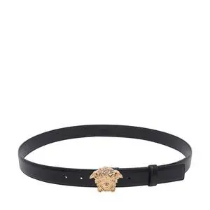 Versace La Medusa Leather Belt - Black