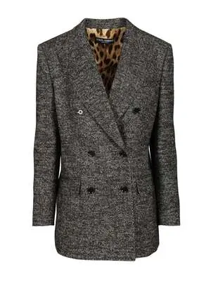 Dolce & Gabbana Double-breasted Chevron Jacket - Gray
