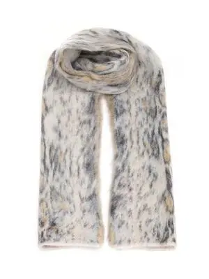 FORTE_FORTE Forte_Forte Women Scarf With “Plumes De Python” Jacquard Motif Gray