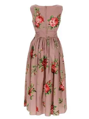 Dolce & Gabbana Printed Midi Dress - Pink