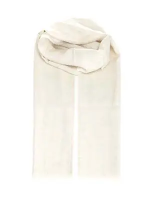 Max Mara Monogram Wool Stole - White