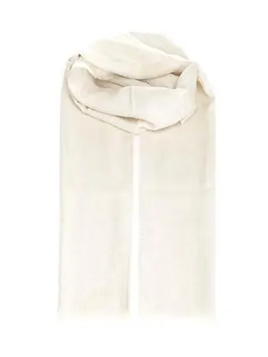 Max Mara Monogram Wool Stole - White