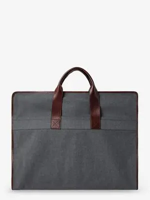 Brunello Cucinelli Technical Fabric And Leather Garment Bag