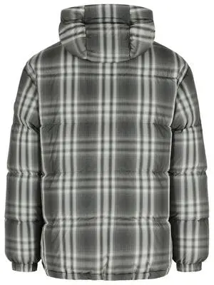 Burberry Gradient 'check' Hooded Polyester Down Jacket