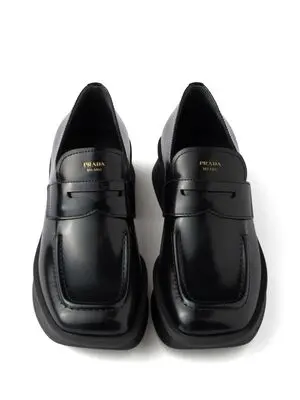 Prada Equal Leather Loafers