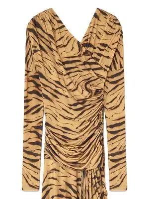 GANNI Long Dress With Zebra Print
