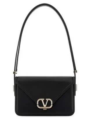 Valentino Garavani Leather Vlogo Crossbody Bag - Black