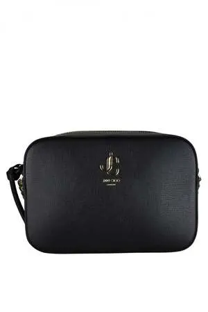 JIMMY CHOO Grained Leather Shoulder Bag - Black