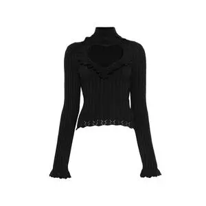 Balenciaga Ribbed Knit High Neck Top