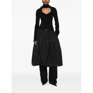 Balenciaga Ribbed Knit High Neck Top