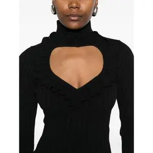 Balenciaga Ribbed Knit High Neck Top