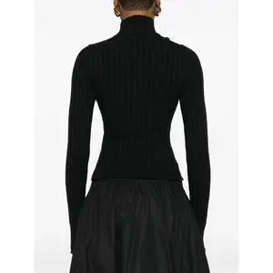 Balenciaga Ribbed Knit High Neck Top