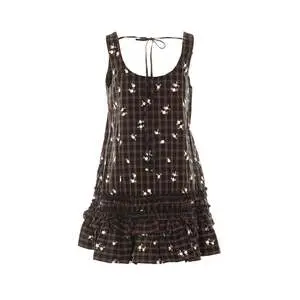 GANNI Dress In Printed Check