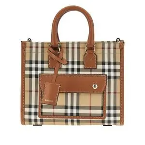 Burberry Mini 'freya' Tote Bag - Cream