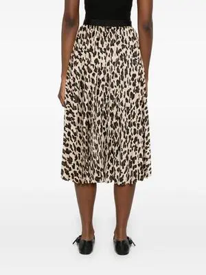 Sacai Leopard Print Midi Skirt