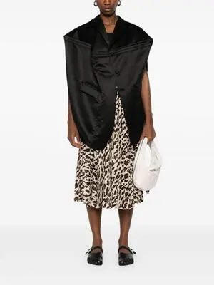 Sacai Leopard Print Midi Skirt