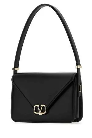 Valentino Garavani Leather Vlogo Shoulder Bag - Black