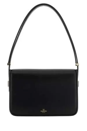 Valentino Garavani Leather Vlogo Shoulder Bag - Black