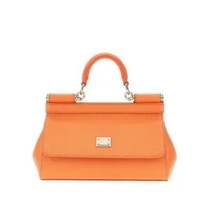 Dolce & Gabbana Dauphine Leather Mini 'sicily' Bag - Orange
