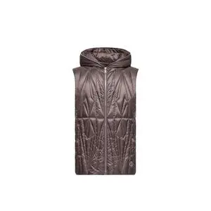 Moncler Quilted Hooded Puffer Vest - Brown