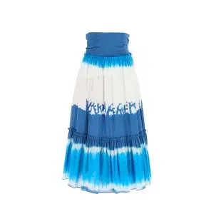 Alberta Ferretti Tie Dye Midi Skirt - Blue