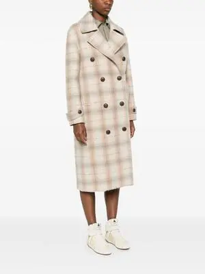 Loewe Wool And Cashmere Double-breasted Coat - Multicolor