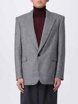 Saint Laurent Wool Single Breasted Jacket - Gray