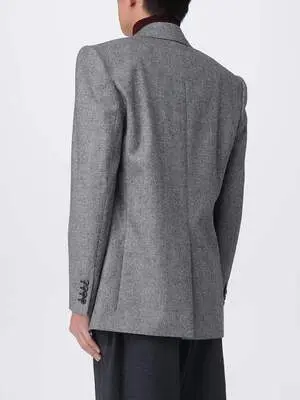 Saint Laurent Wool Single Breasted Jacket - Gray