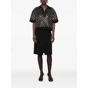Gucci Sequin Embellished Cropped Top - Black