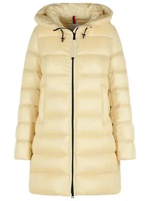 Moncler Suyenne' Ivory Polyamide Coat - Cream