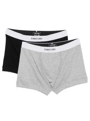 TOM FORD Tom Ford Men Set Of 2 Logo-Waistband Cotton Boxer Briefs Multicolor