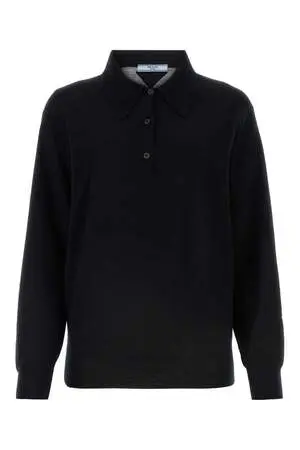 Prada Cashmere Polo Shirt - Black