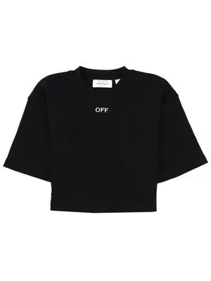 Off-White Off-White Women Cropped T-Shirt With Logo Black