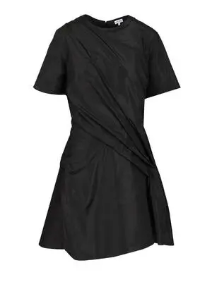 Loewe Twisted Silk Blend Taffeta Dress - Black