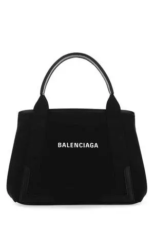 Balenciaga Canvas Small Cabas Navy Handbag - Black