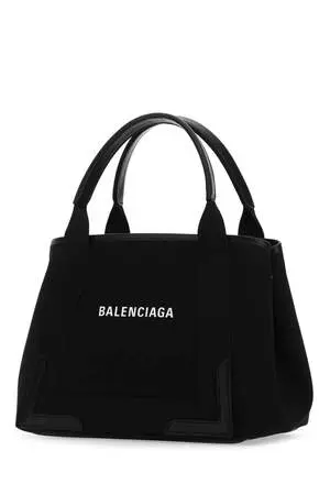Balenciaga Canvas Small Cabas Navy Handbag - Black