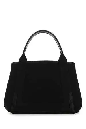 Balenciaga Canvas Small Cabas Navy Handbag - Black
