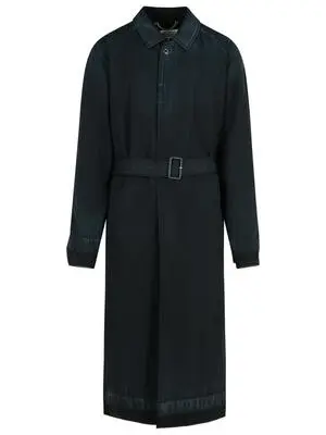 MAISON MARGIELA Virgin Wool Trench Coat - Black