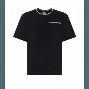 Burberry Check Trim T-shirt - Black