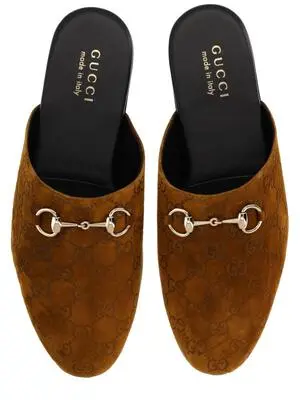 Gucci Suede Horsebit Mules