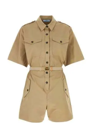 Prada Khaki Cotton Jumpsuit - Green