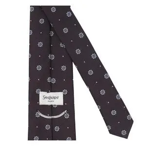 Saint Laurent Silk Jacquard Tie - Red