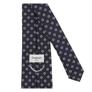 Saint Laurent Jacquard Silk Tie - Blue