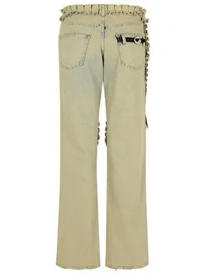 Coperni Ruffled' Grey Cotton Jeans