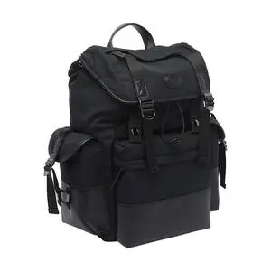 TOD'S Medium Leather And Fabric Backpack With Logo - Black