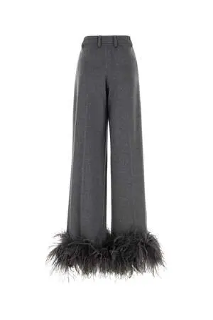 Prada Grey Cashmere Wide-leg Pant
