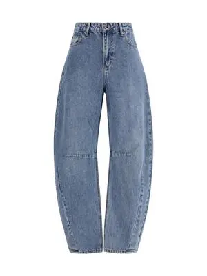 SELF-PORTRAIT Barrel Leg Jeans - Blue