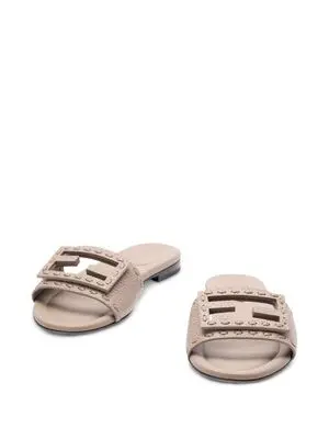 Fendi Baguette Leather Slides