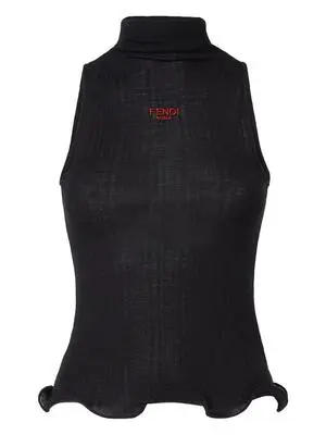 Fendi Tops With Logo - Black
