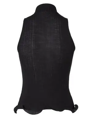 Fendi Logo Virgin Wool Top - Black